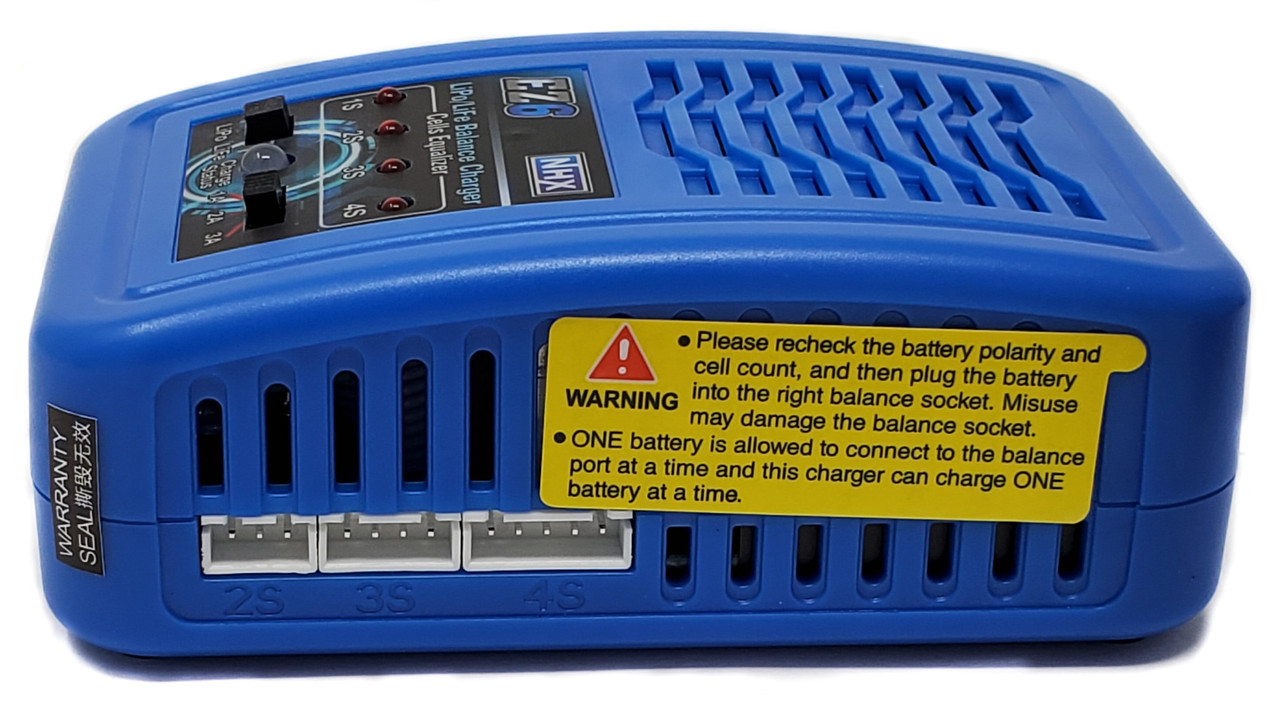 NHX EZ6 LiPo / LiFe 2-4s Fast AC Charger w/ XT60 / Deans / EC3 / Tamiya ...