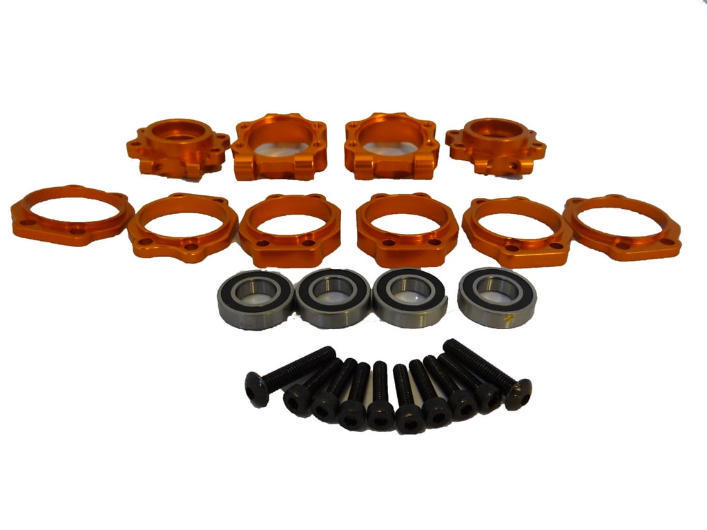 CNC Aluminium Rear Wheel Hub Carrier Set and Shim Kit - Rovan RC
