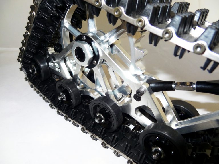 CNC Aluminum Crawler Snow Tracks (set of 2) (silver) - Rovan RC